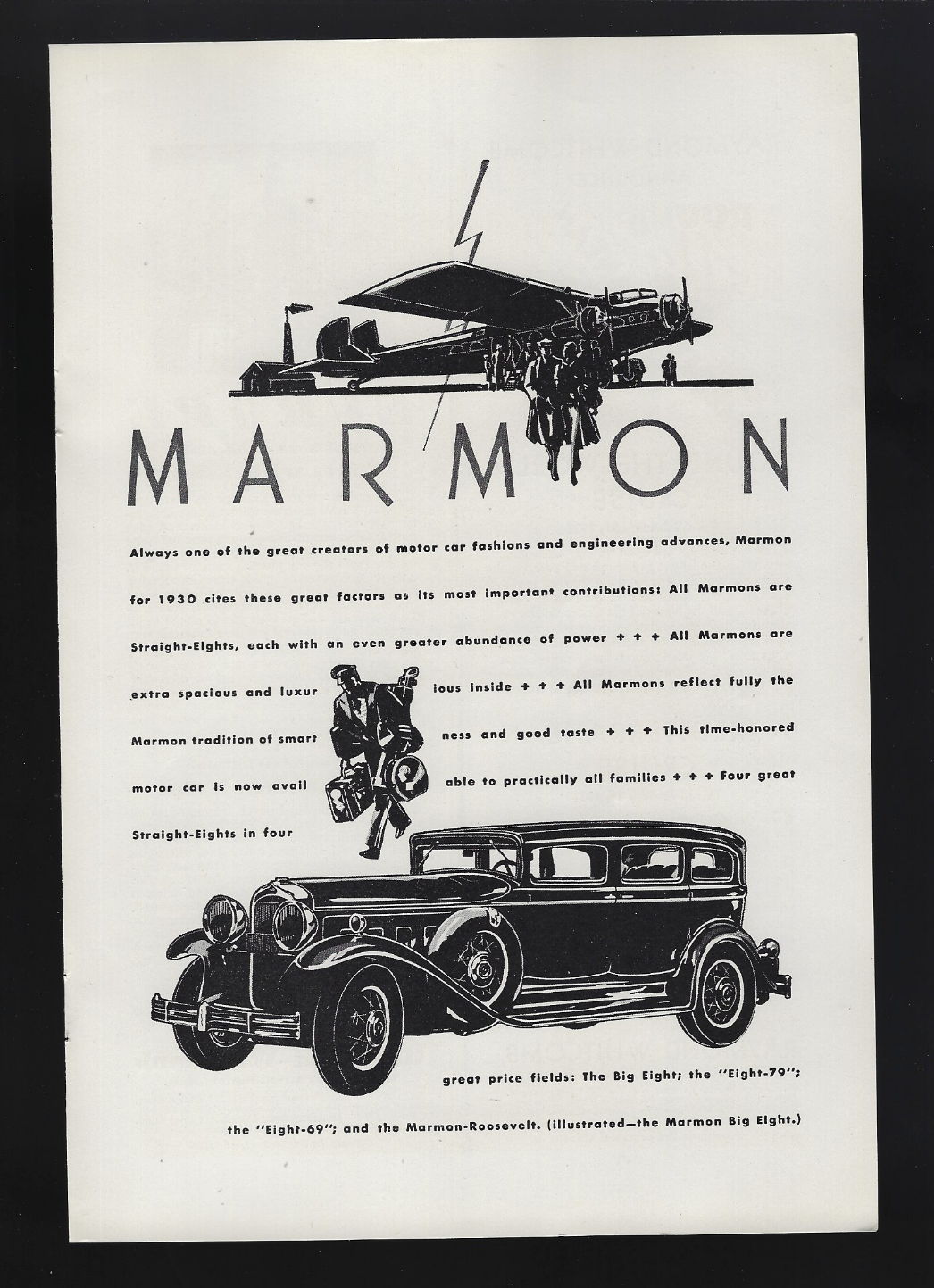 1930 Marmon Big Eight Automobile Car Great Price Fields Print Ad | eBay