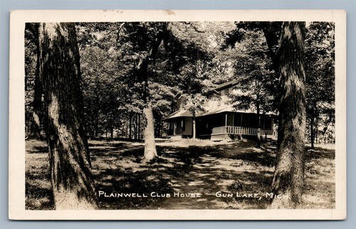 GUN LAKE MI PLAINWELL CLUB HOUSE VINTAGE REAL PHOTO POSTCARD RPPC | eBay
