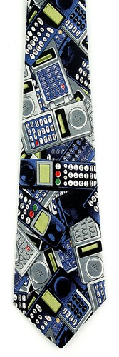 Cell Phones Men's Tech Neck Tie Mobile Telephone Tie Mania Black Blue ...