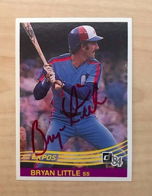 BRYAN LITTLE MONTREAL EXPOS SIGNED AUTOGRAPHED 1984 DONRUSS CARD #157 W ...