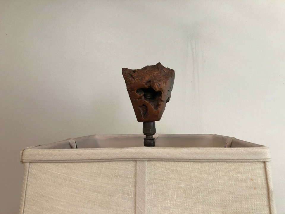 Vintage Rare Huge Burl Root Table Lamp w/Wooden Base, 40" Tall, 17" x ...