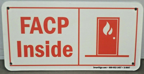 FACP Inside - Plastic Sign 10" Wide x 5" Tall Fire Alarm Control Panel ...