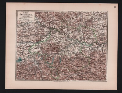 Landkarte map 1912: Ober-Österreich. Linz Salzburg | eBay