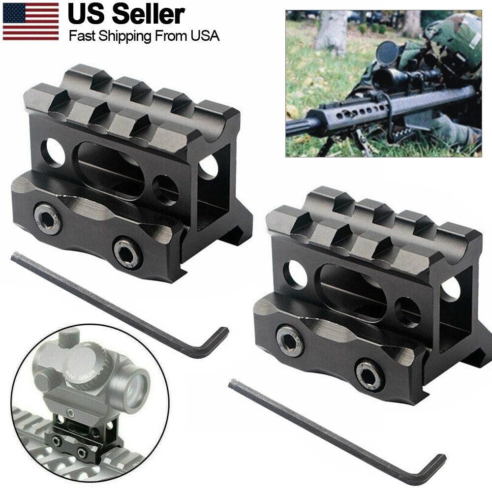 2X 1" 3 Slots Scope Riser Mount Fit 20mm Picatinny Rail for Optics Red ...