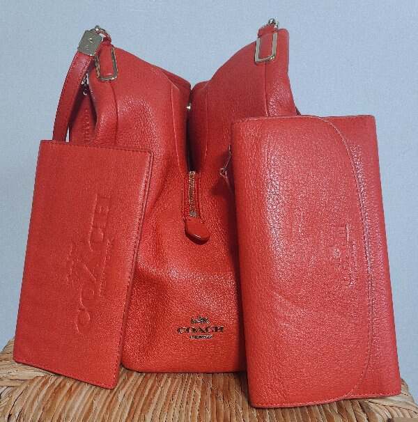 Coach Madison Phoebe Tumbled Cardinal Red Leather 3 S… - Gem