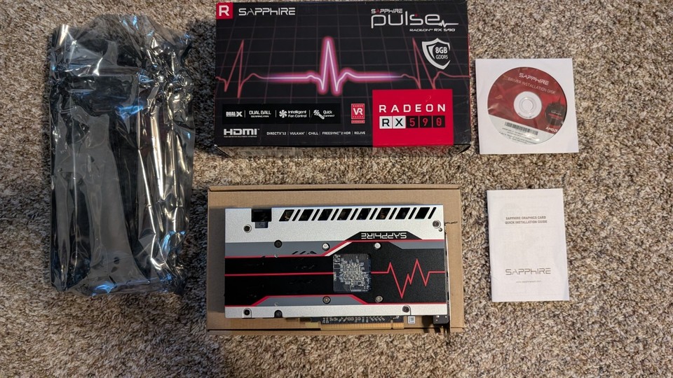 AMD Radeon - Sapphire Pulse RX590 8GB - GDDR5 - Dual HDMI Dual DP - RX ...