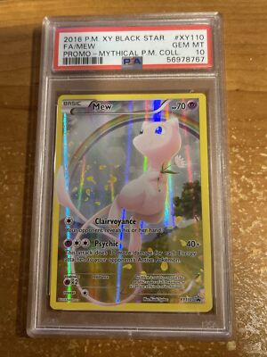 Mew XY110 Pokemon TCG Black Star Promo Mythical Graded PSA 10 Gem Mint ...