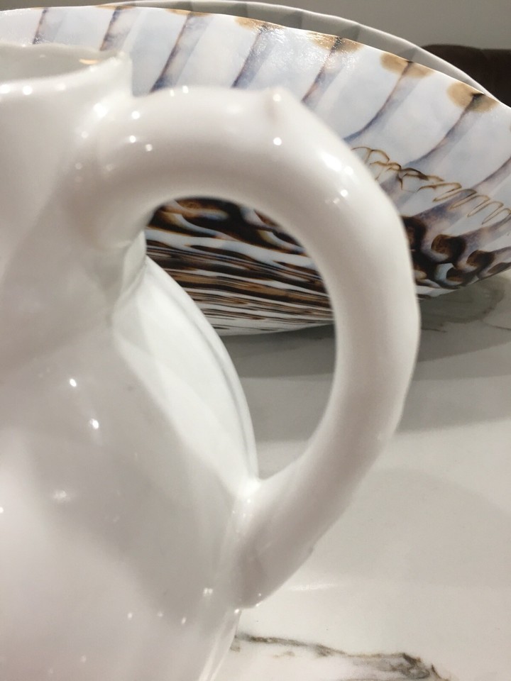 LAURA ASHLEY WHITE ROPE TWIST PORCELAIN PITCHER MADE IN ENGLAND | eBay