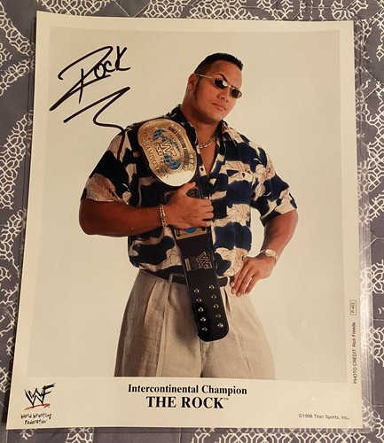 The Rock Dwayne Johnson Signed Autographed 1998 WWF WWE 8x10 Photo Auto ...
