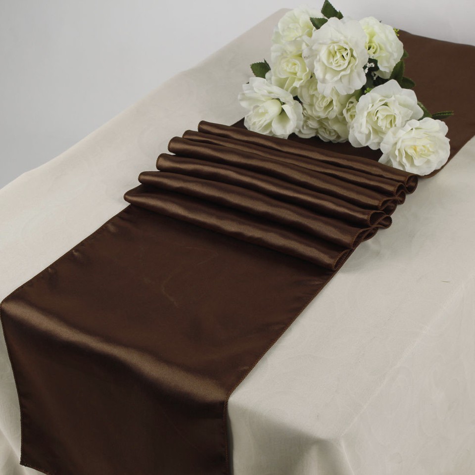 10pc Satin Table Runner Wedding Party banquet Decoration 30cm X 275cm ...
