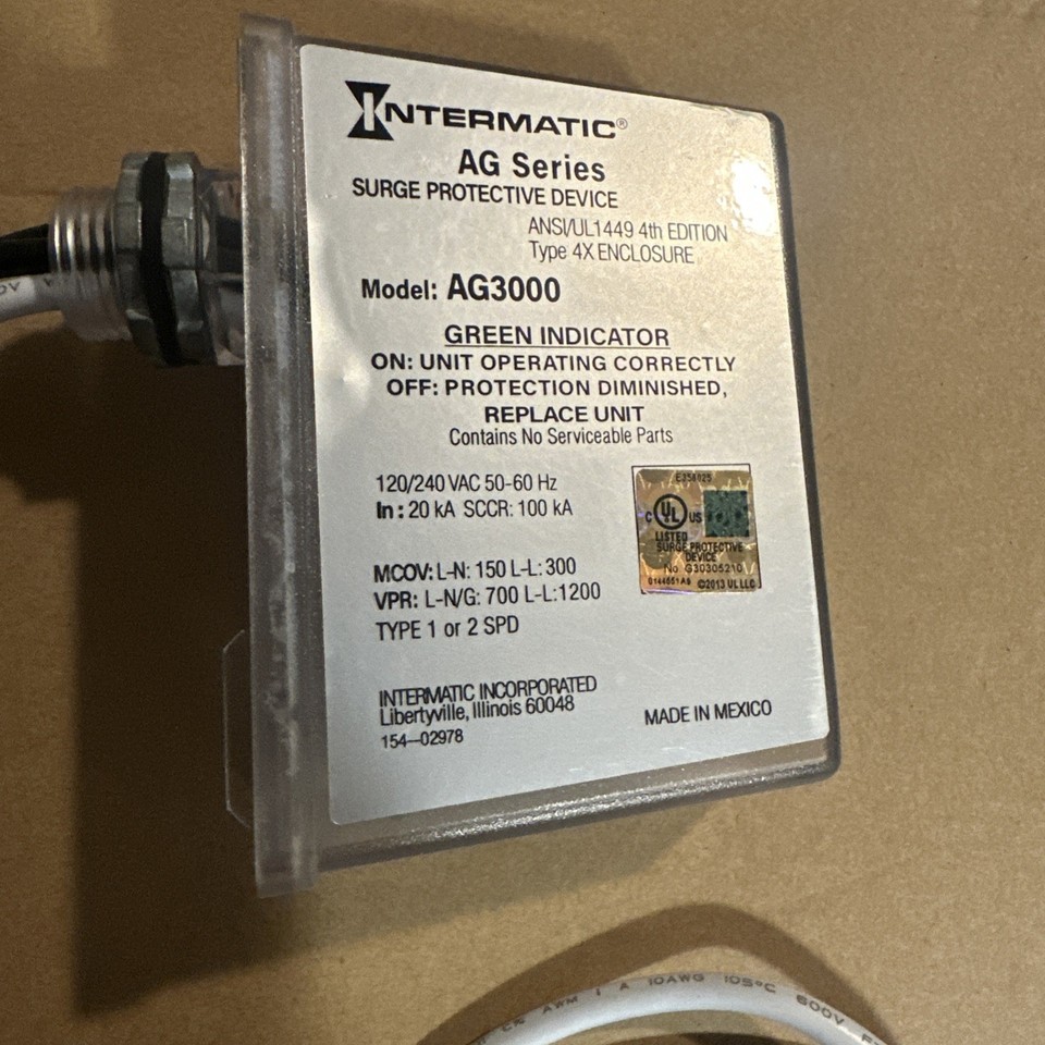Intermatic AG3000 120/240 VAC Universal HVAC Surge Protective Device ...