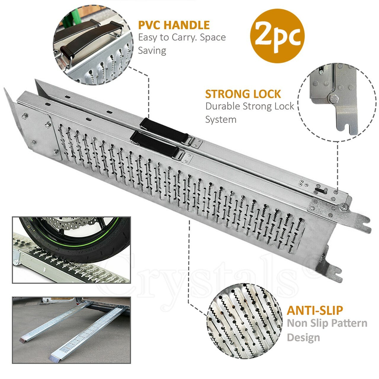 Set of 2 Foldable Loading Ramps For Golf Buggy / Motor Bike / Quad ...