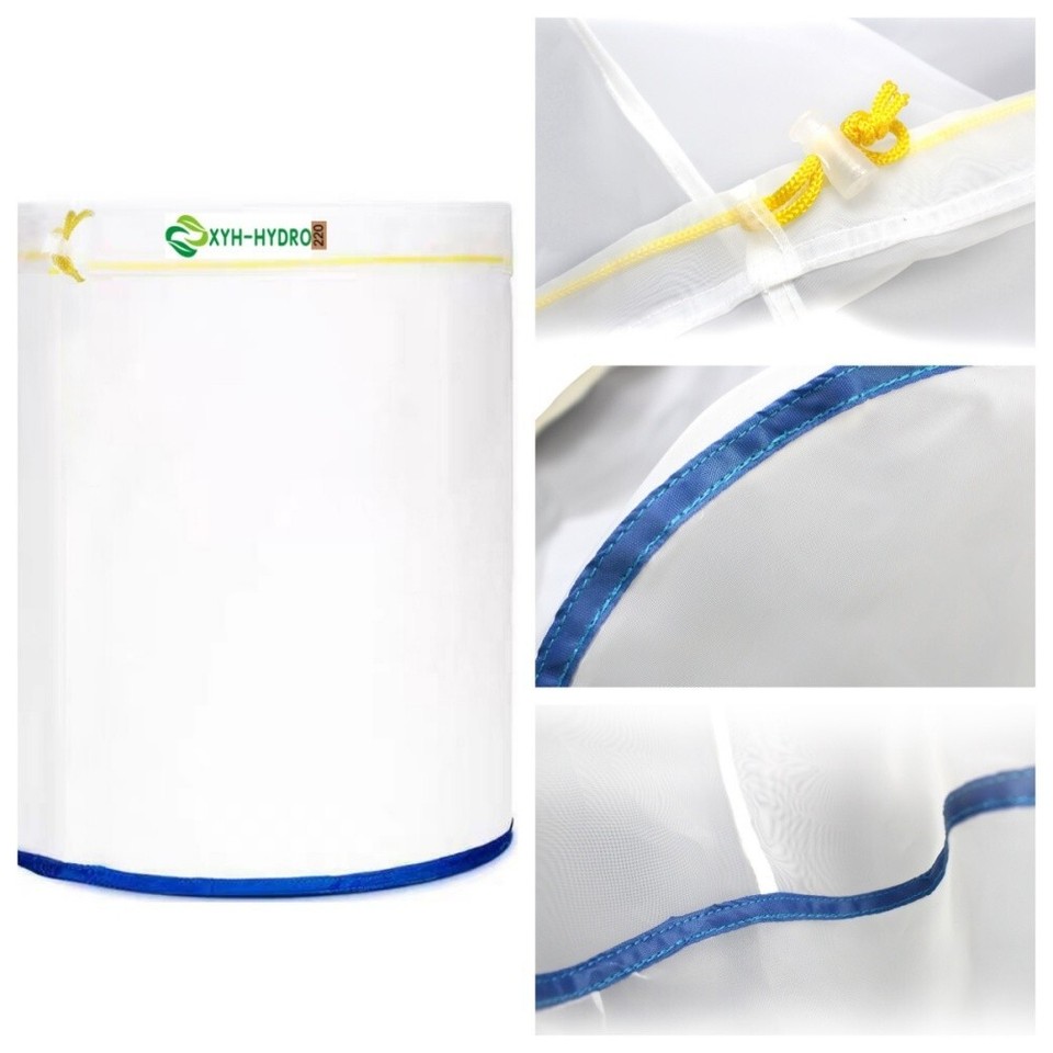 Bubble Hash Bags 220 micron 5 Gallon All Mesh Single Bag and Bubble ...