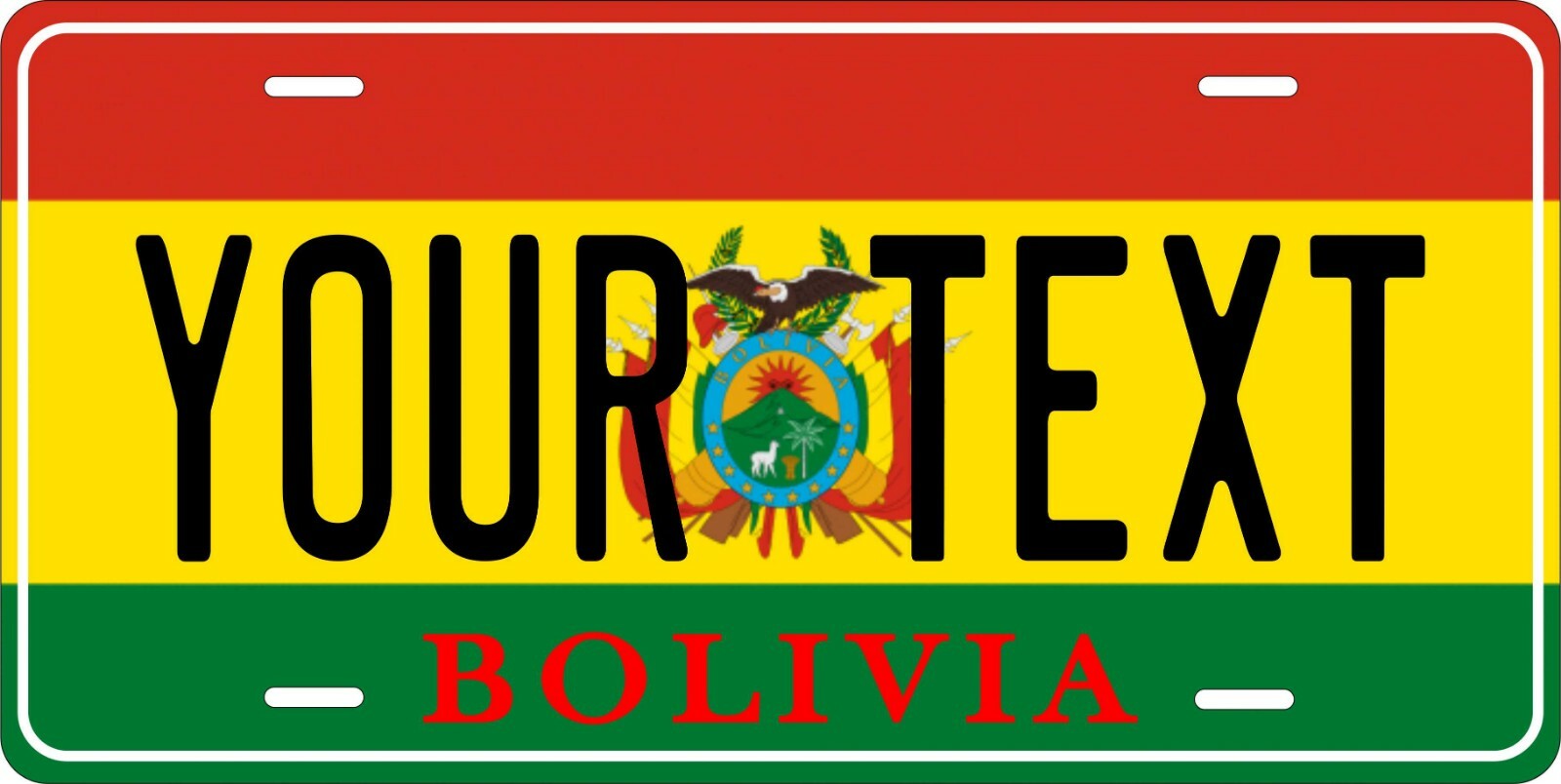Bolivia Flag 2 License Plate Personalized Car Auto Bike Motorcycle ...