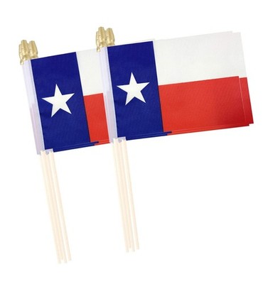12 Pack 4x6 Inch Mini Texas State Flag Small Handheld Stick Flags for ...