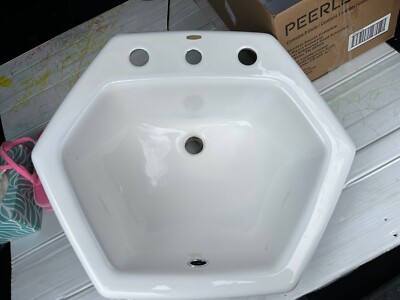 Kohler K-2930 / K-2931 Hexsign HEXAGON Lav Sink, WHITE, 8" HOLES. | eBay