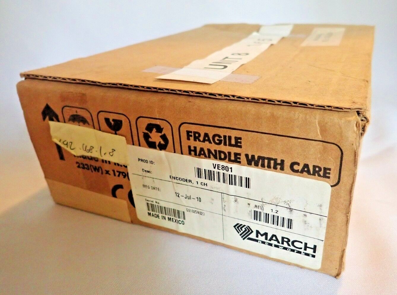 MARCH NETWORKS VE801R 1.2 VE801 1 CHANNEL ENCODER VIDEOSPHERE ...