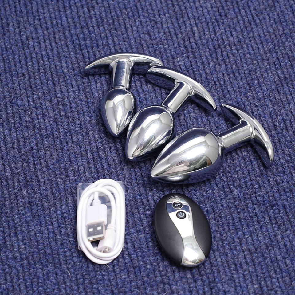 Metal Vibrating Prostate Massager Remote Control Electronic Anal Toy ...