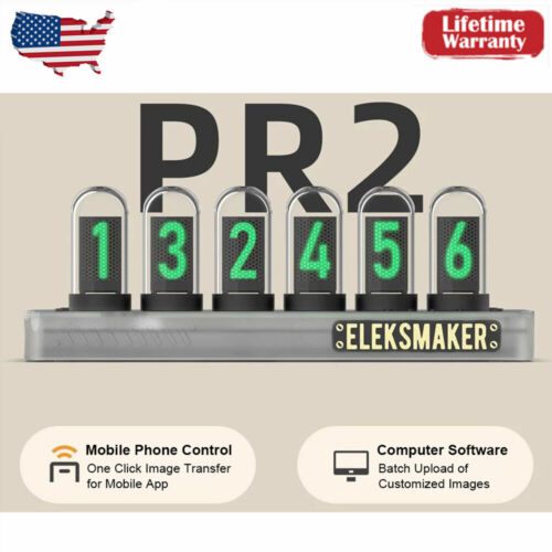 Eleksmaker Elekstube IPS RGB Nixie Tube Clock WiFi Bluetooth for ...