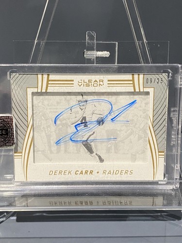 2016 Clear Vision Derek Carr #4 9/25 auto Autograph Signed Raiders | eBay