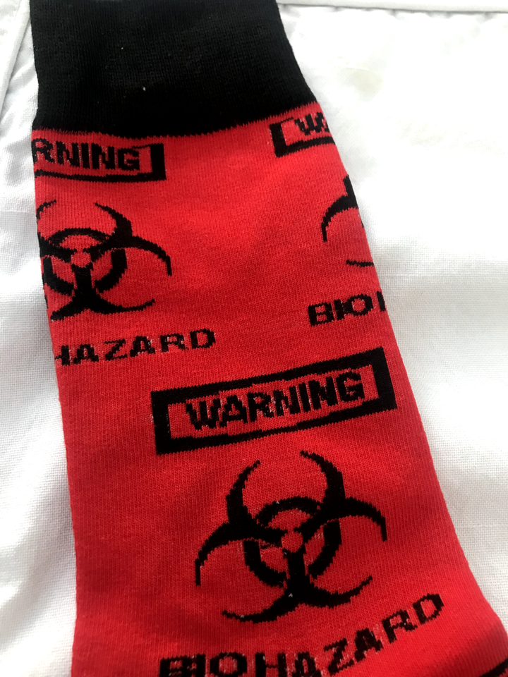 Men's Mid-calf Biohazard Red Casual Dress Socks Funny Novelty RARE Shoe ...