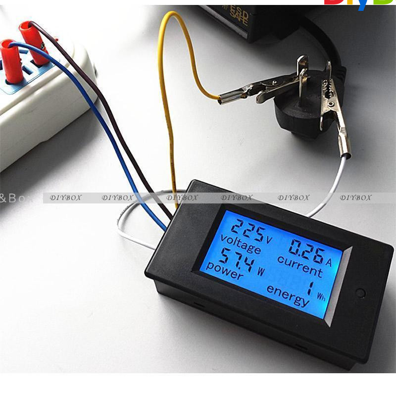 20A AC Digital LCD Panel Meter Monitor Power Energy Voltmeter Ammeter ...