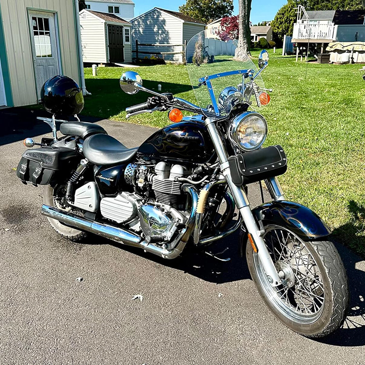 For Triumph Bonneville America Speedmaster 18"x16" Windshield 7/8" 1 ...