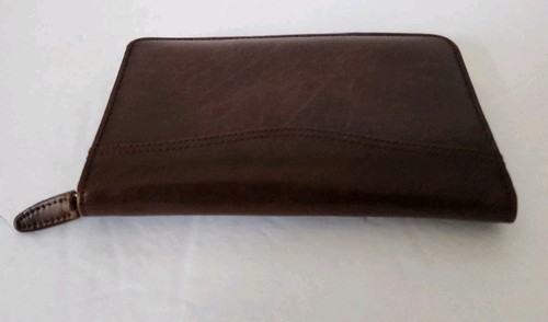 Vintage Daytimer Leather Wallet Pocket Organizer Brown Zip Around Jr ...