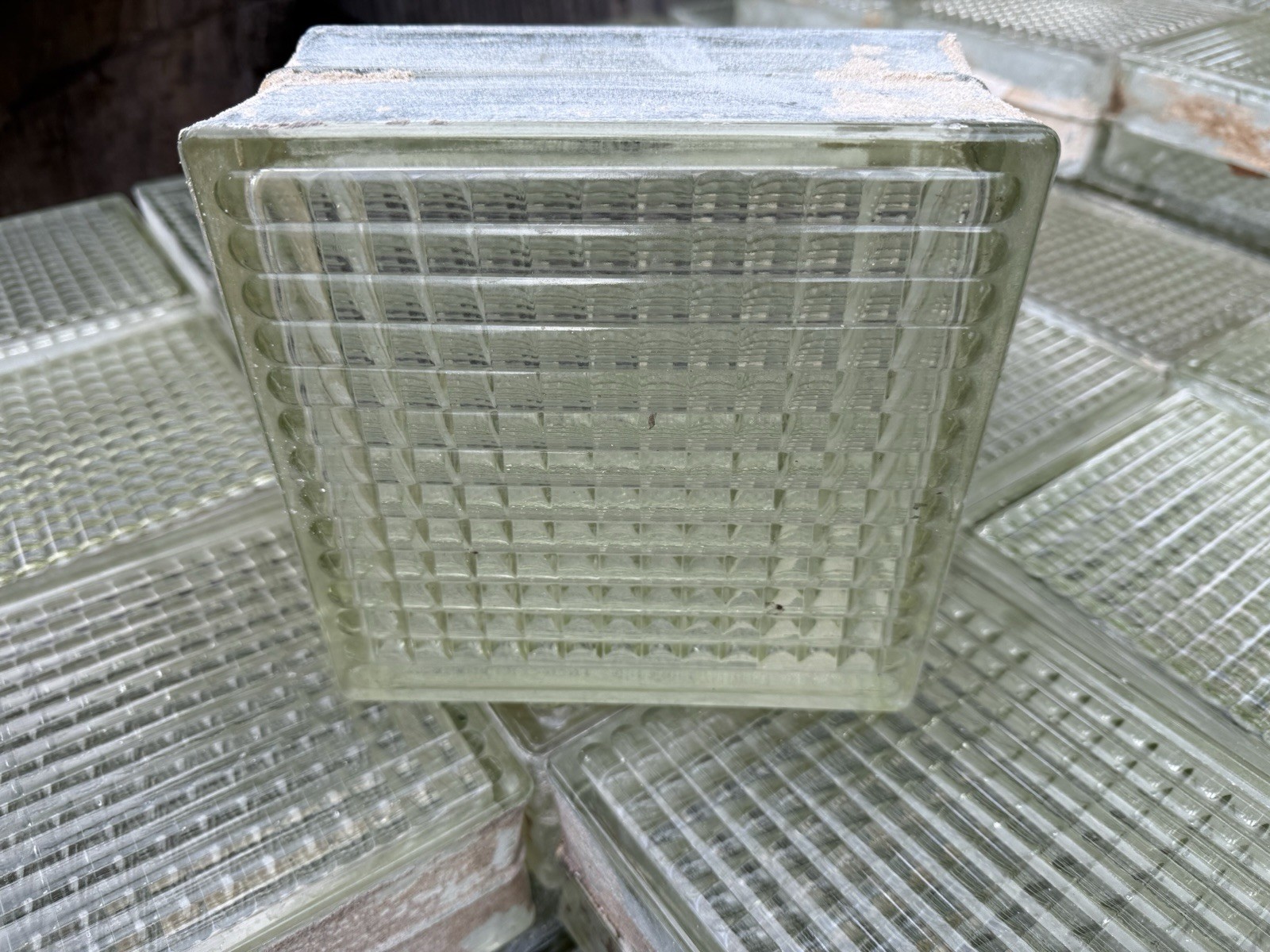 Used Crosshatch Glass Brick/Block 195x195x95mm Architectural Privacy ...