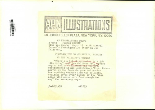 1978 Press Photo Joseph Califano Jr., secretary of health, education ...