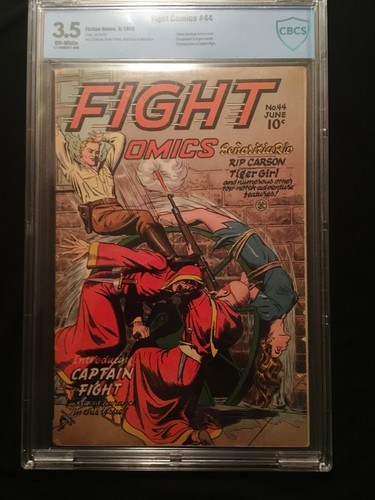 1946 Fiction House Fight Comics #44 CBCS 3.5 Off White Pages Bondage ...
