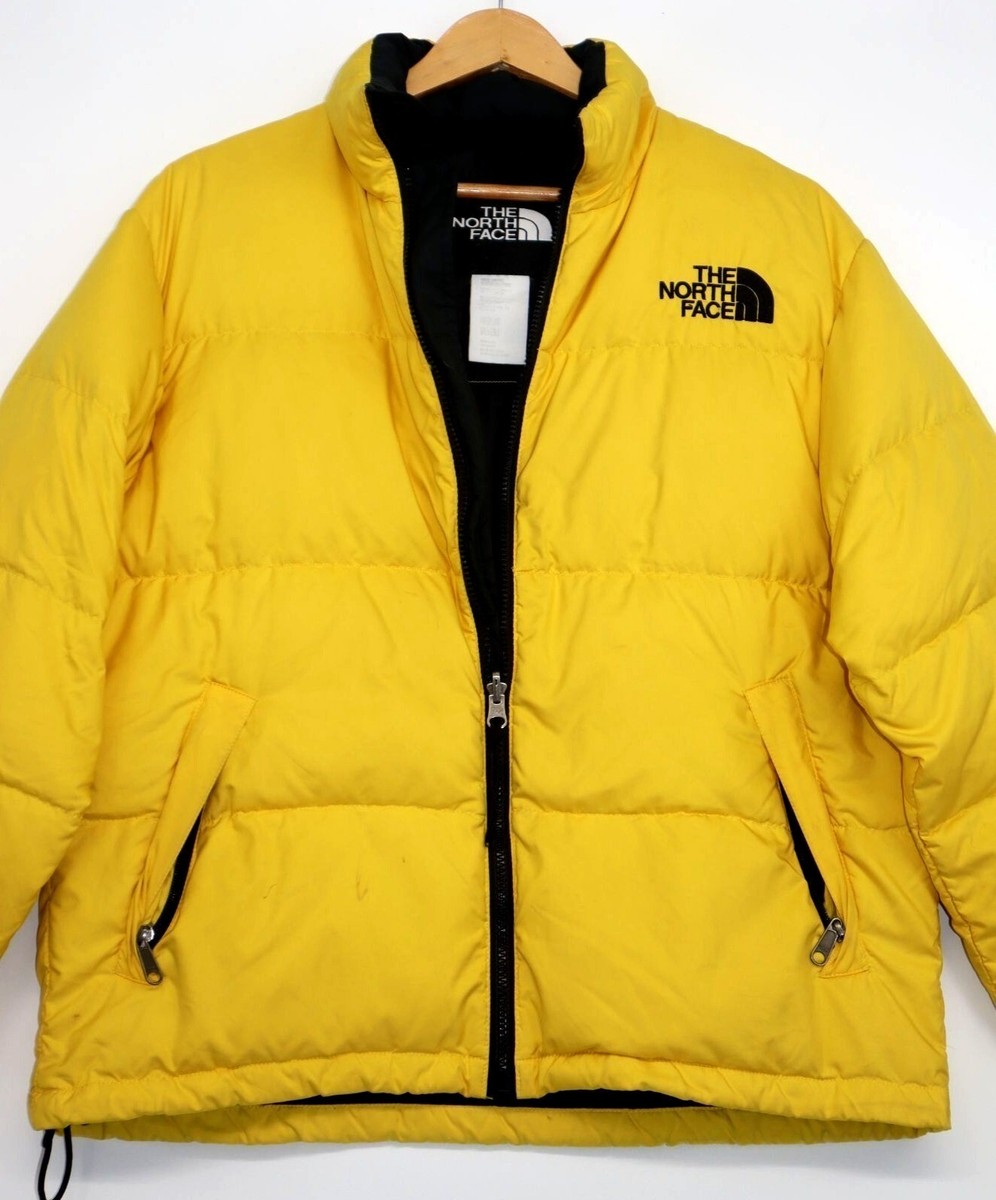 puffer jacket yellow north face windbreaker North face yellow puffer ...