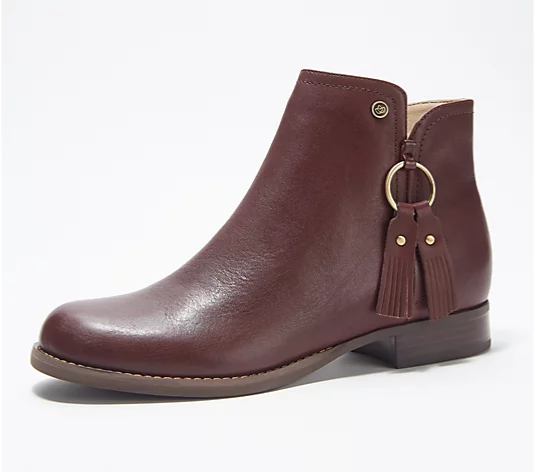 Spenco Orthotic Leather Ankle Boots - Abbey French roast 10 M Women's ...