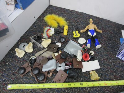 WWE WWF accessories Props LOT guitar boots bell hood hat shawl tray ...