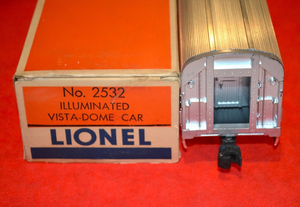 ORIGINAL LIONEL 2532 VISTA DOME CAR IN OB - FLAT CHANNEL - POSTWAR - NO ...