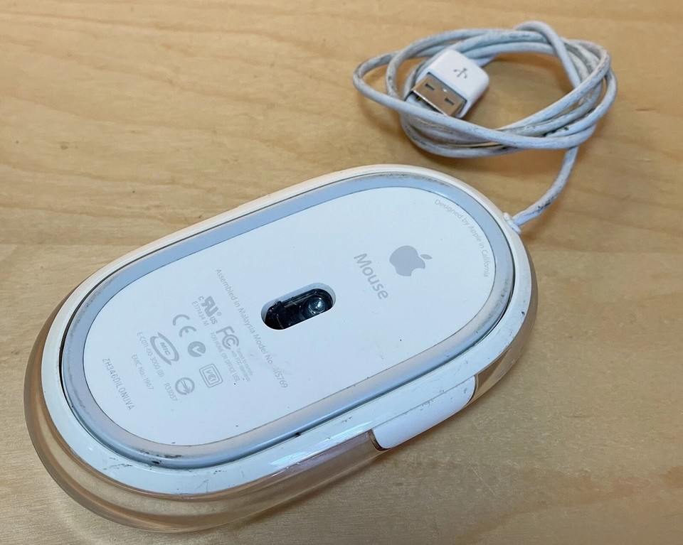 GENUINE ANTIQUE APPLE PRO MOUSE M5769 (WHITE) TESTED AND WORKING-IN ...
