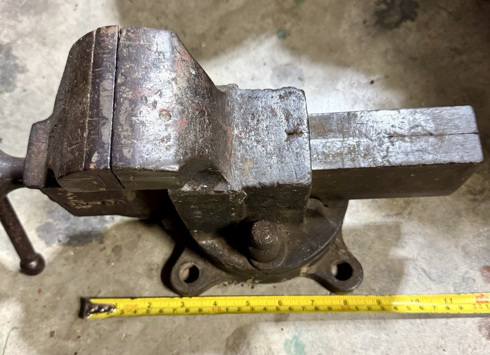 Prentiss Bull Dog No. 90 Vise Bench Antique Tool Cast Iron 3-1/4" Jaw ...