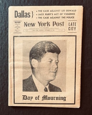 JFK Assassination in The New York Post Headlines of November 25, 1963 ...