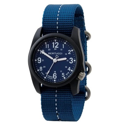 Bertucci Men's Cobalt Blue Dial Cobalt Blue White Dashline Nylon Band ...