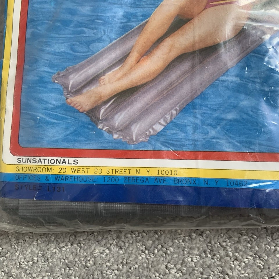 Vintage NIP Inflatable Vinyl Pool Float 72" x 30" Super Tanning Mat Blow Up | eBay