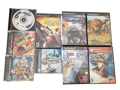 Lot of 9 PlayStation PS1/PS2 games, most CIB with cases and manuals ...