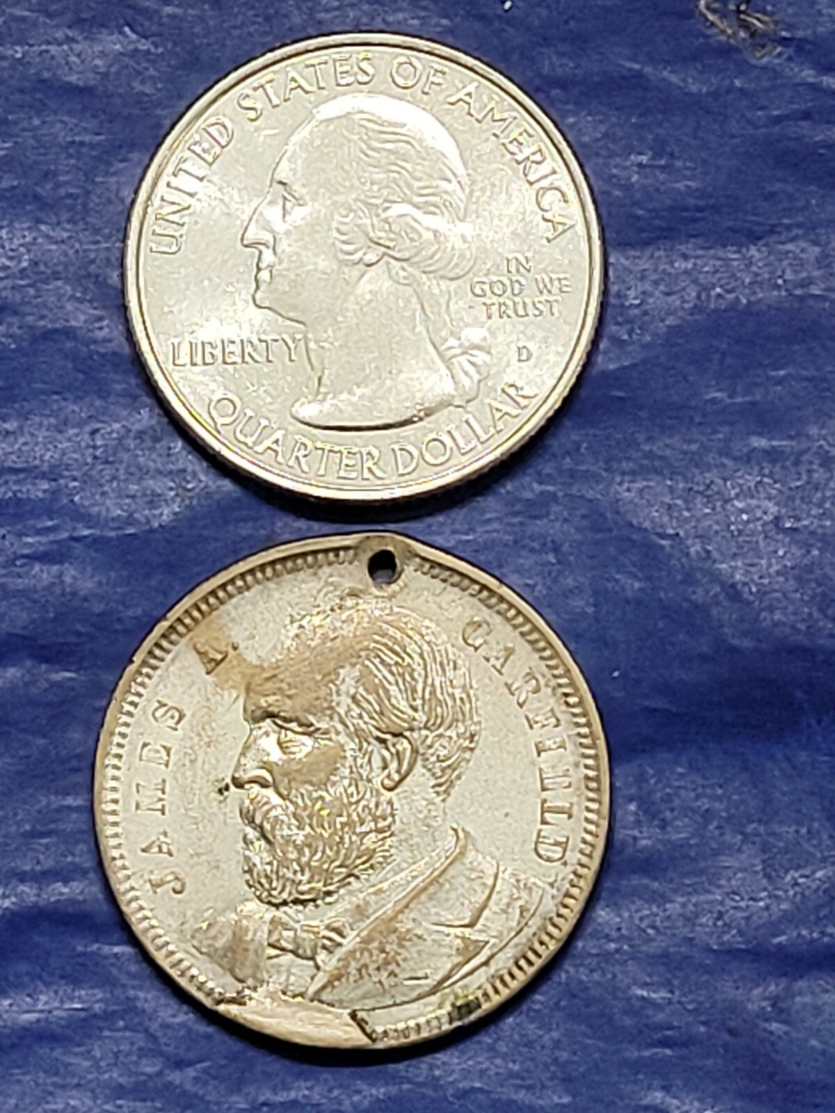 1881 James Garfield assassination original memorial medal coin token ...