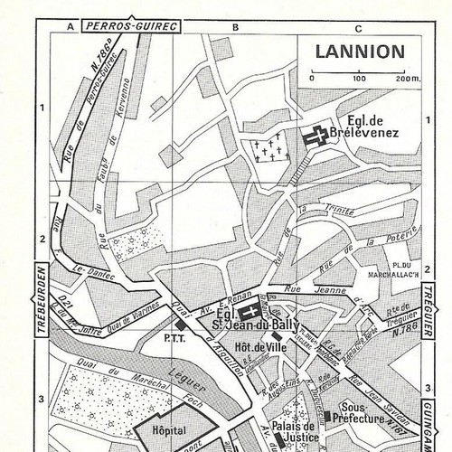 LANNION - - Plan France Ville - Carte ancienne 1967 | eBay