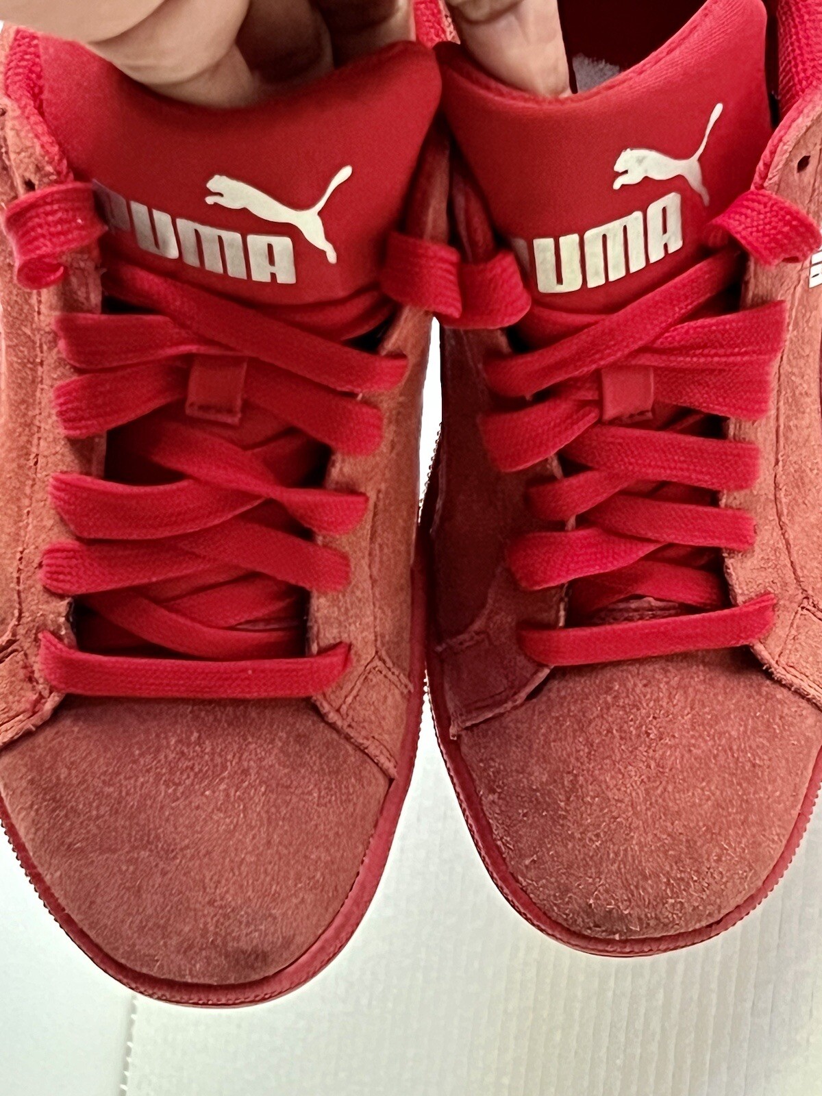 Puma Smash SD Barbados Cherry-Silver Suede Tennis Shoe Men’s Size 7.5 ...