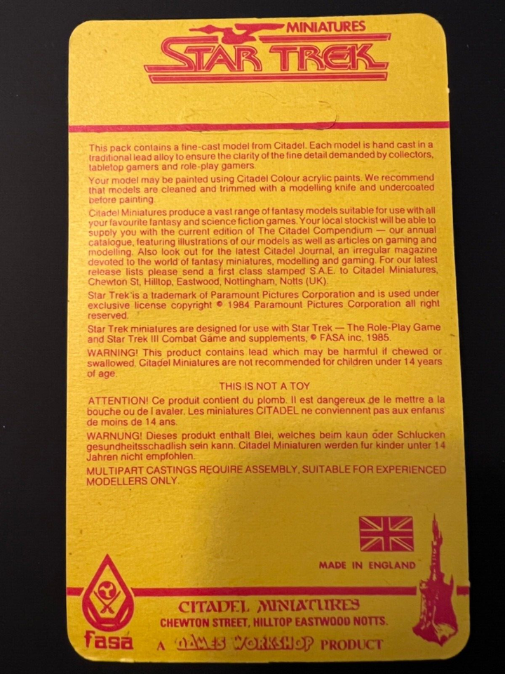 Star Trek Citadel Miniatures - Klingon D-7 Battlecruiser ST03 - 1984 ...