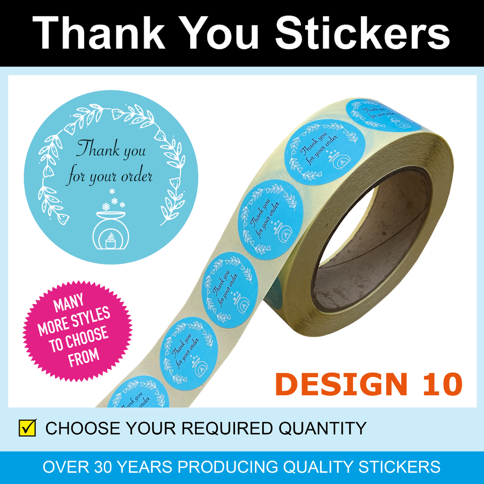 35mm Thank You For Your Order Stickers / Labels - Different Styles ...