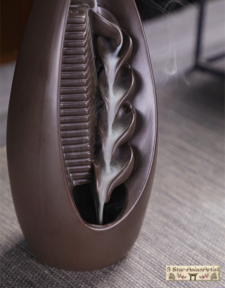 Ceramic Backflow Incense Burner Holder Glaze Waterfall & Incense Cone ...