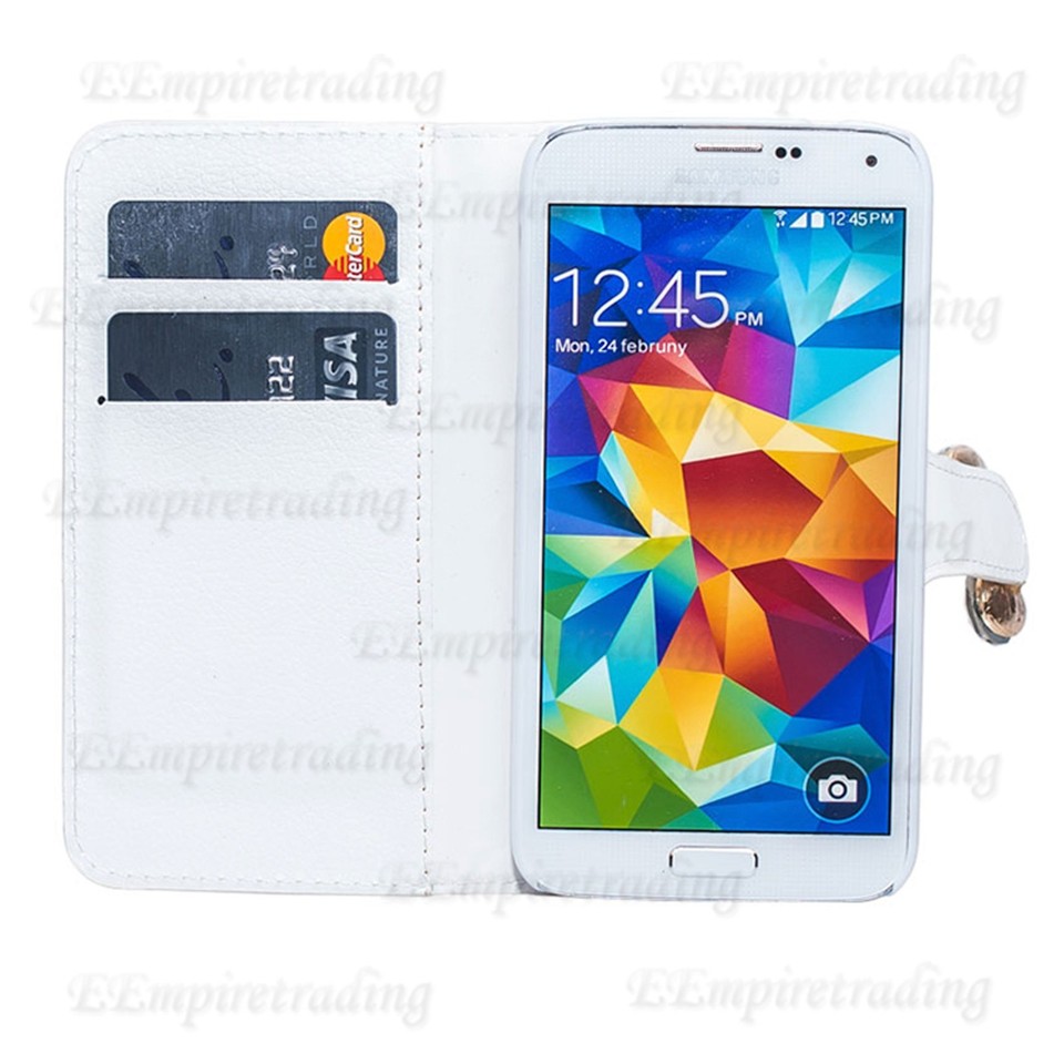 Luxury Magnetic Flip 3D Bling Handmade Leather Flip Wallet Case For ...