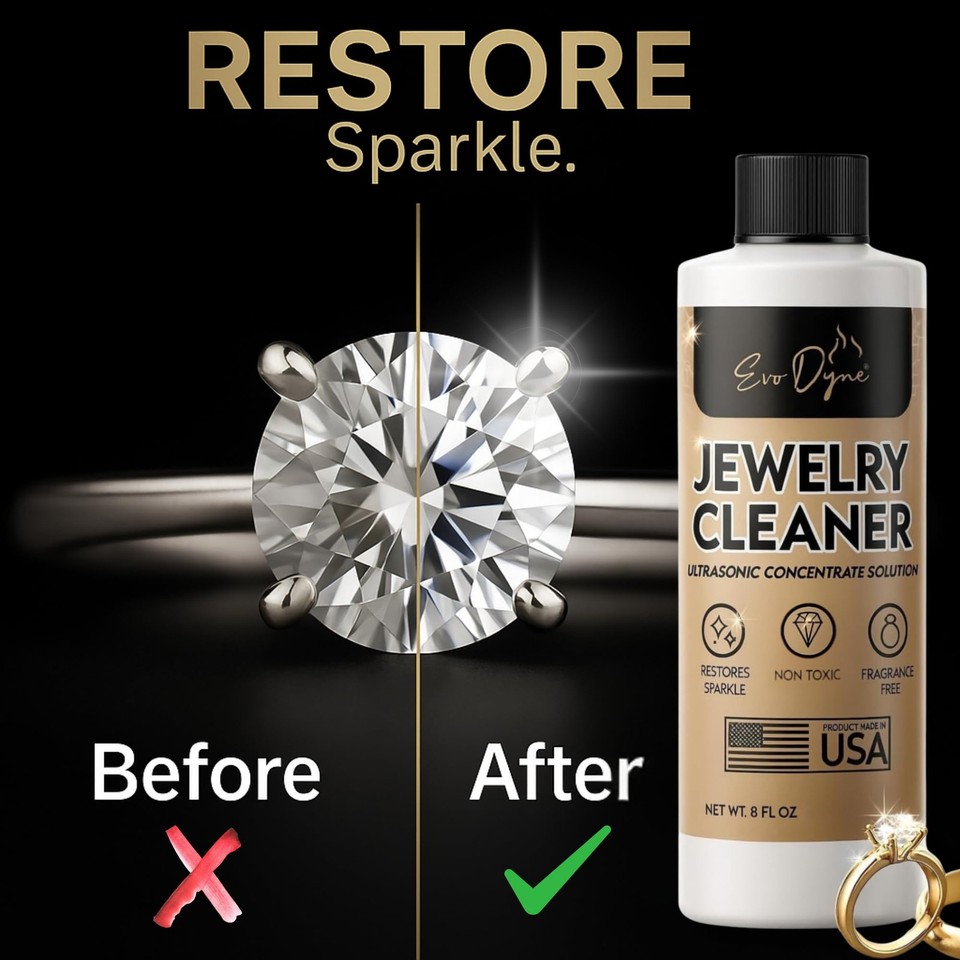 Ultrasonic Jewelry Cleaner Solution 16oz Concentrated Jewelry Cleaner ...
