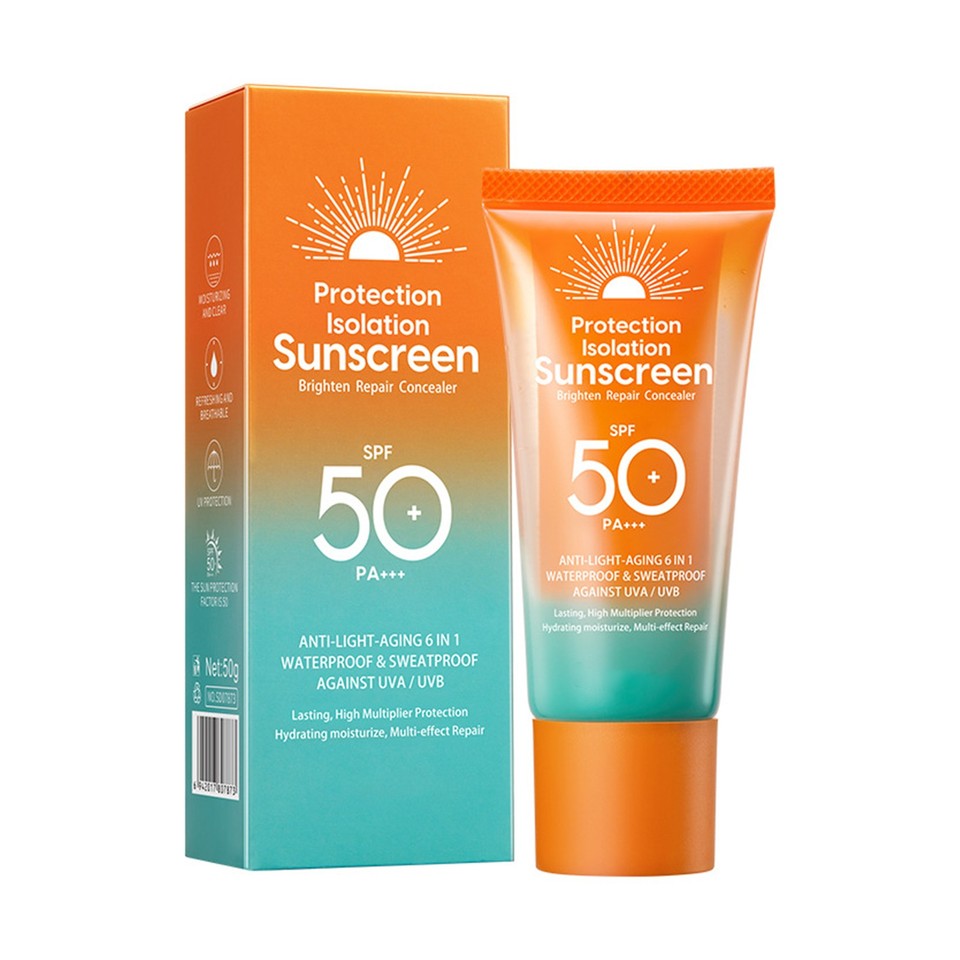 1Pc 50g SPF 50+ PA+++ Sunscreen Cream Makeup Primer Ultraviolet-proof Sunscreen | eBay